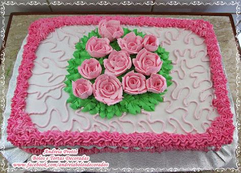 Andreia Protti Bolos Decorados Bolo Tema Rosas De Chantilly