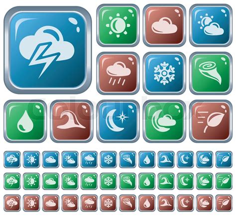 Weather Buttons Stock Vector Colourbox