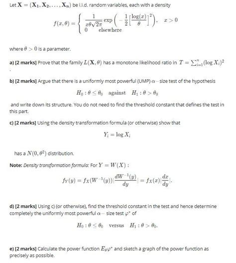 solved let x x1 x2 x bei i d random variables