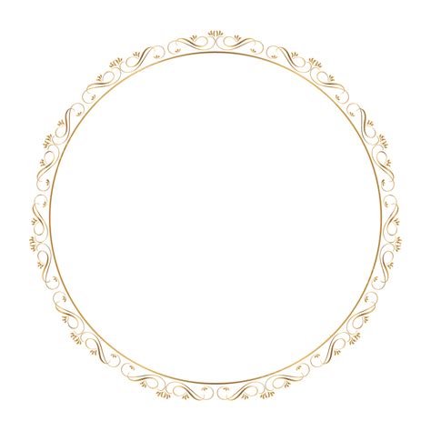 Moldura De Círculo Dourado Design De Ornamento Vintage De Luxo