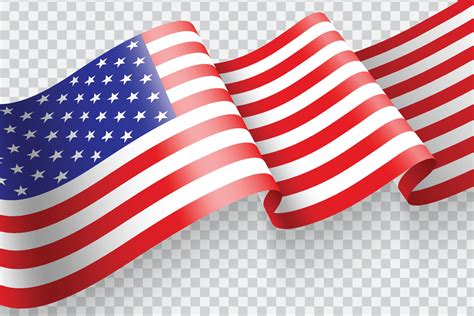 Vector American Flag Waving On Transparent Background 8216856 Vector