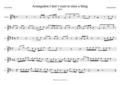 Tubescore Violin Sheet Music For I Dont Want To Miss A Thing By