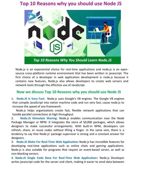 ppt top 10 reasons why you should use node js powerpoint presentation id 9024334