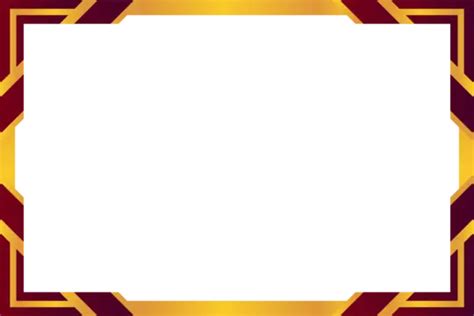 Red And Gold Color Certificate Border With Modern Style Simple
