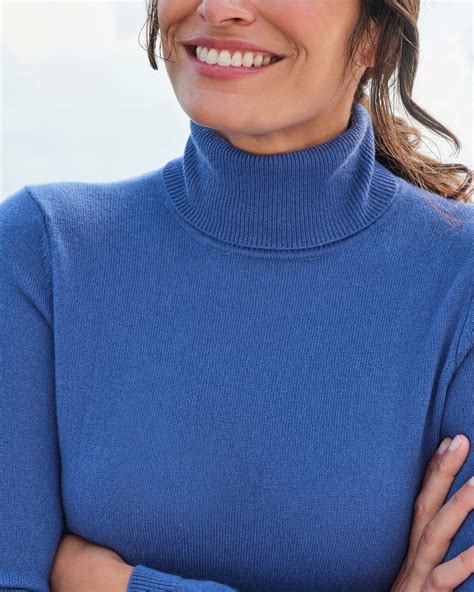 Cobalt Blue Cashmere Merino Fitted Polo Neck Knitted Jumper