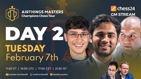 Airthings Masters Day 2 Ft Carlsen Nakamura So Leko Gustafsson