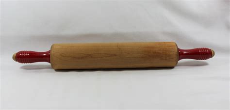 Vintage Red Handle Rolling Pin Etsy