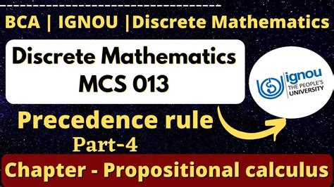 Ignou Bca Discrete Mathematics Mcs Part Propositional Calculus