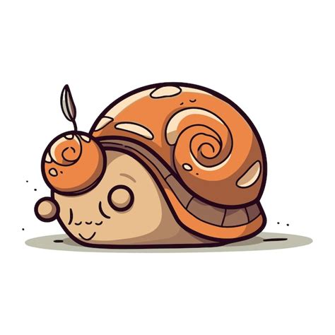 Lindo Caracol De Dibujos Animados Aislado En Un Fondo Blanco