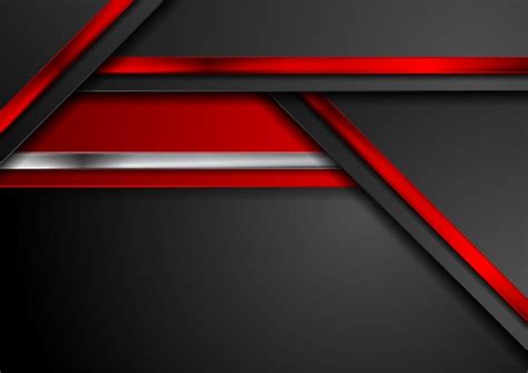 Fundo hitech abstrato preto e metálico vermelho Vetor Premium