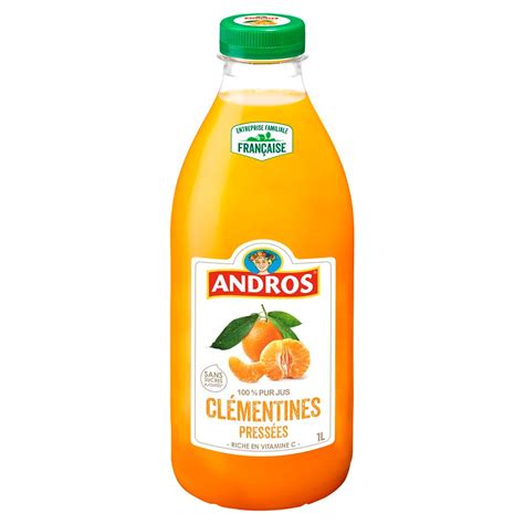 Jus de clémentines pressées 100 pur jus sans sucres ajoutés Andros