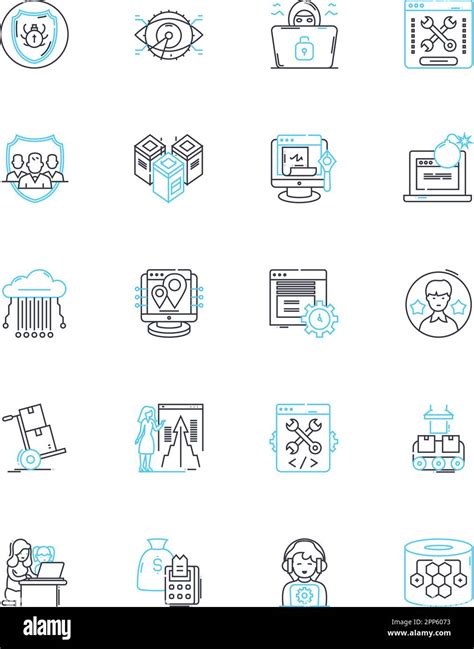 Nerk Security Linear Icons Set Cybersecurity Protection Encryption