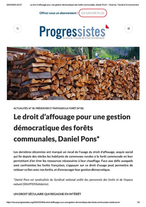 Calaméo Le Droit Daffouage Pour Une Gestion Dé