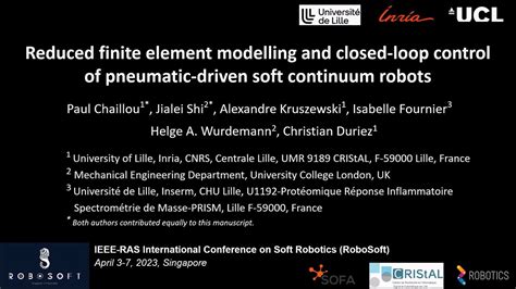 reduced finite element modelling and closed loop control of pneumatic driven soft continuum