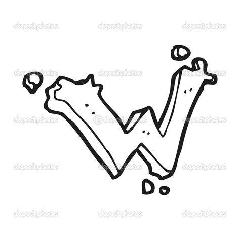 Carta Dos Desenhos Animados W Vetor De Lineartestpilot