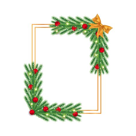 moldura de natal png bolas de decoração folhas de pinheiro e
