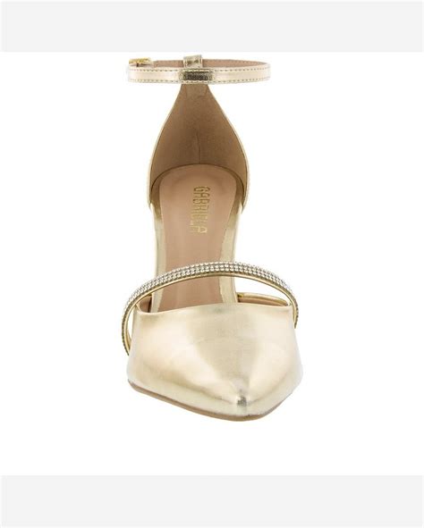 Riachuelo Scarpin Gabriela Aberto Salto Fino Tira Strass Metalizado