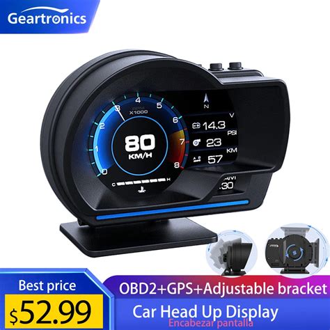 Odomètre numérique HUD pour voiture affichage tête haute OBD2 GPS