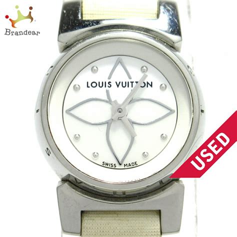 楽天市場新着中古LOUIS VUITTON ルイヴィトン タンブール ビジュ 腕時計 シェル文字盤 ホワイトシェルブランディア