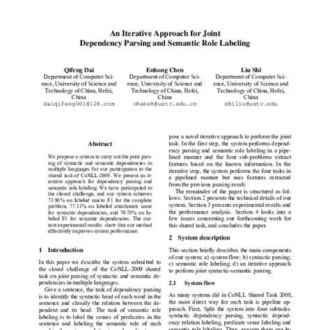 an iterative approach for joint dependency parsing and semantic role labeling acl anthology