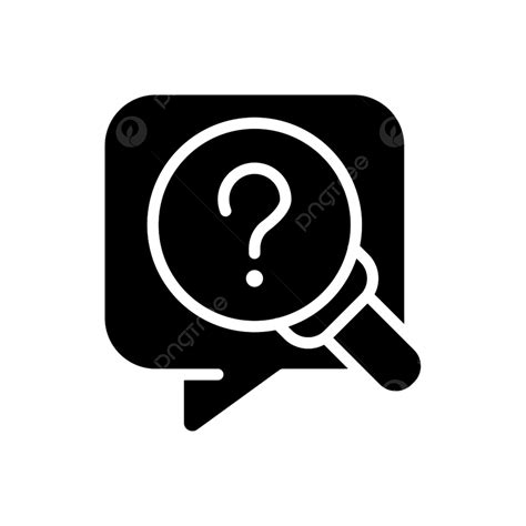 Glyphs Silhouette Vector PNG Research Question Black Glyph Icon