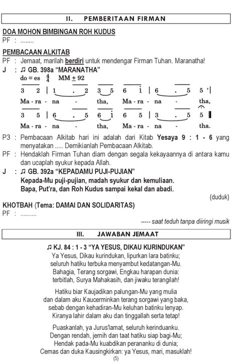 IBADAH RAYA HARI MINGGU 18 Des 2022 TATA IBADAH Jemaat Damai