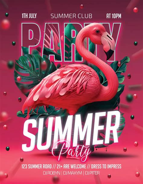 Free Summer Party Flyer Psd Template Artofit