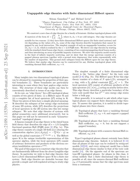pdf ungappable edge theories with finite dimensional hilbert spaces