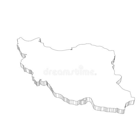 Iran Solid Black Outline Border Map Of Country Area Simple Flat