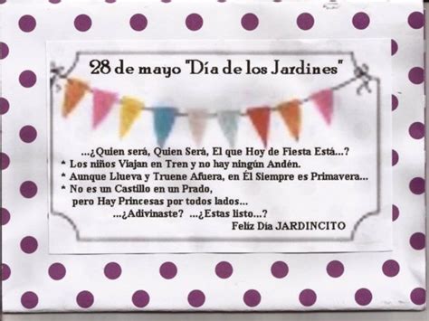 Día de la Maestra Jardinera y de los Jardines de Infantes 28 de mayo