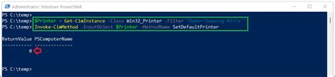 install remove list and set default printer with powershell 4sysops