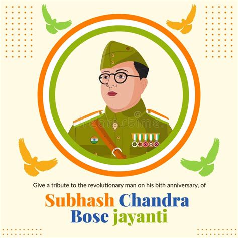 Subhash Chandra Bose Jayanti Design De Banner Fotografia Editorial
