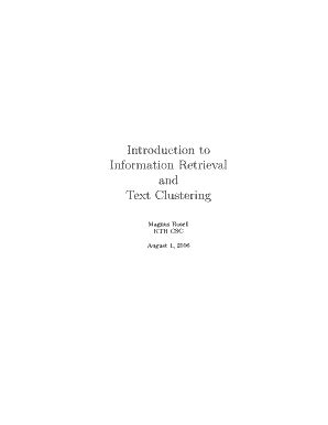 Fillable Online Csc Kth Introduction To Information Retrieval And Text
