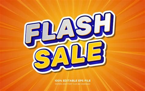 Vente Flash Effet De Style De Texte 3d Modifiable Vecteur Premium