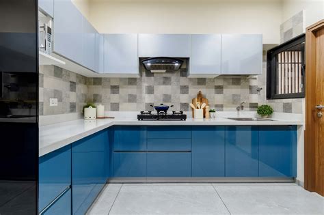 Modern Kitchen Design With Designer Tiles Livspace