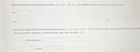 solved the graph given below is the graph of a quadratic