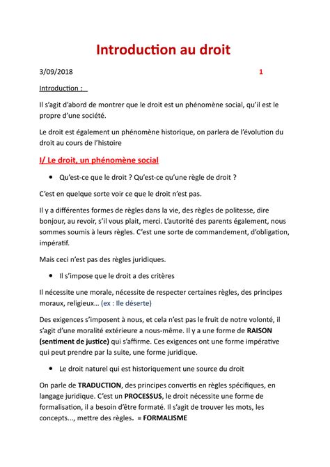 1 Introduction Au Droit Intro Introduction Au Droit 3 09 2018 1
