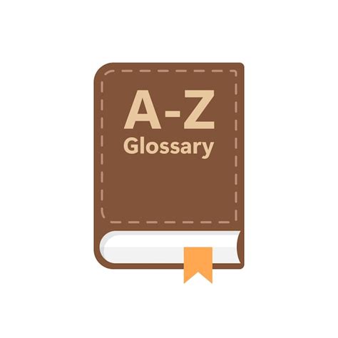 Icono de libro de glosario en estilo plano Ilustración vectorial de