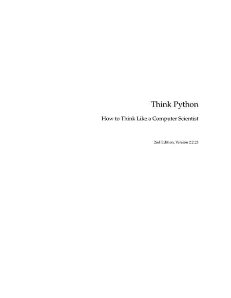 TEXT Think Python 2e Think Python How To Think Like A Computer