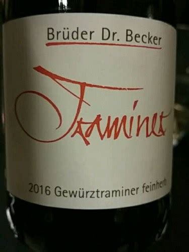 Brüder Dr Becker Gewürztraminer Feinherb Vivino Australia