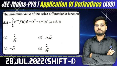 The Minimum Value Of The Twice Differentiable Function F X Let S