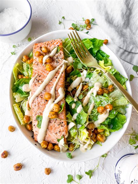 Salmon Caesar” Salad With Crispy Chickpeas — Forlemonsake