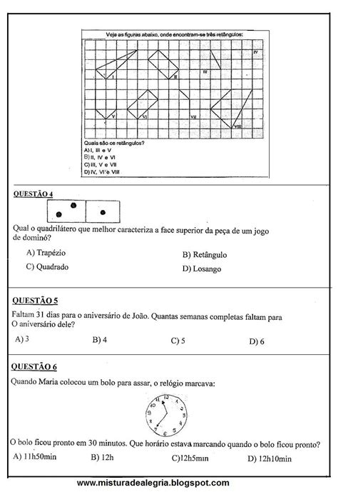 AVALIAÇÃO DIAGNÓSTICA DE MATEMÁTICA 5º ANO 4º BIMESTRE IMPRIMIR