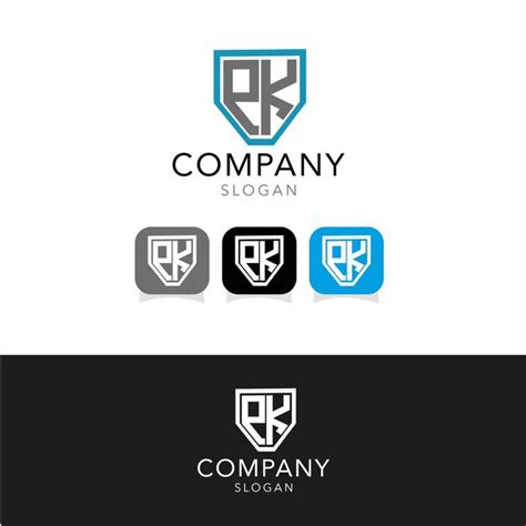 Premium Vector Modern Monogram Initial Letter Pk Logo Design Template