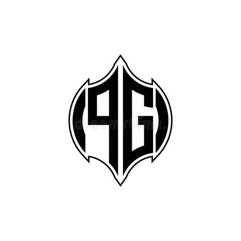 PG Logo Monogram Geometric Shield Shape Style Stock Vector
