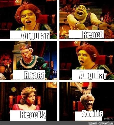 Сomics meme React Angular React Angular Svelte React Comics