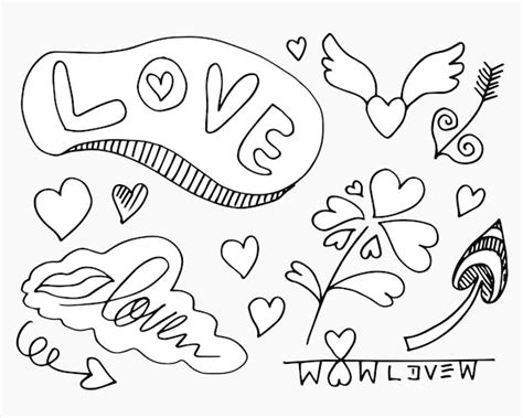 Juego de amor dibujo a mano estilo doodle para tu diseño Vector Premium