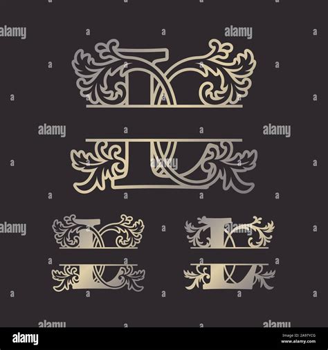 Fuentes de monograma dividido Imágenes vectoriales de stock Alamy