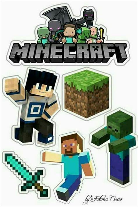 Happy Birthday Minecraft Cake Toppers Printable
