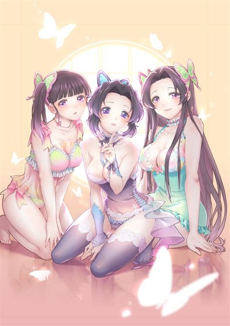 Kochou Shinobu Tsuyuri Kanao And Kochou Kanae Kimetsu No Yaiba